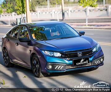 Gloss Chameleon Electro Metallic Blue Purple Vinyl Wrap Cost for Honda ...