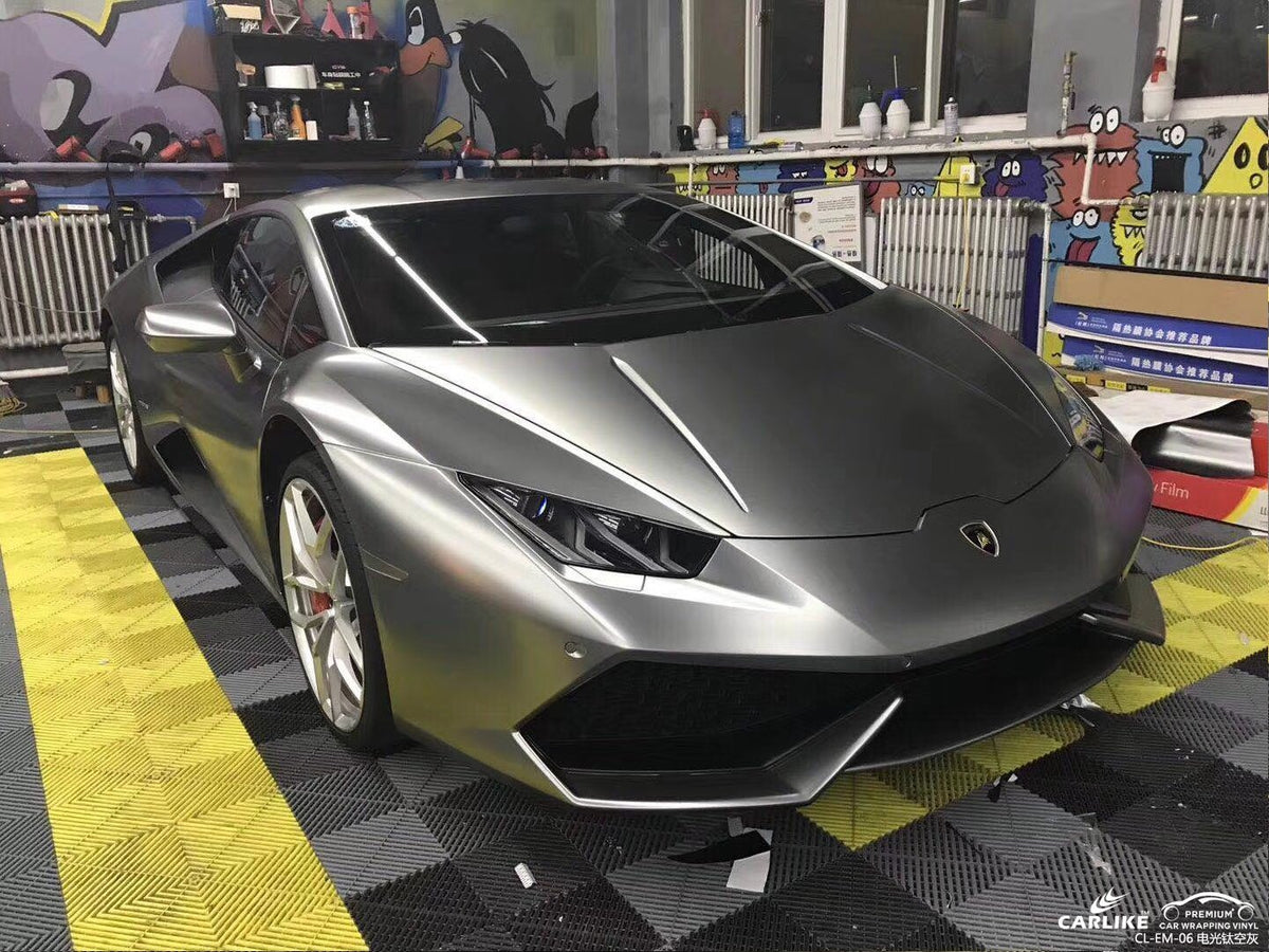 Steel Grey Matte Electro Metallic Vinyl Wrap Lamborghini – CARLIKE WRAP