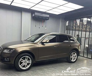 Matte electro metallic gold brown vinyl wholesale price – CARLIKE WRAP