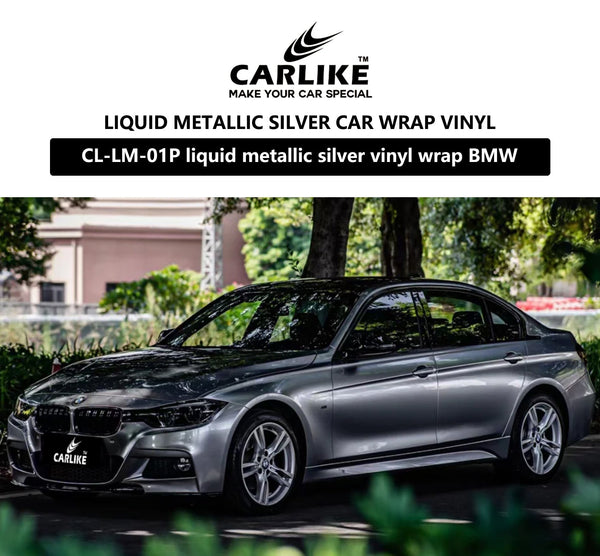 Liquid metallic silver car wrap vinyl in PET air release paper