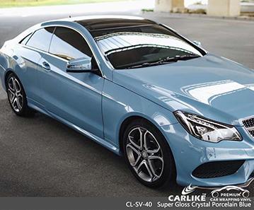 Super gloss crystal porcelain blue car vinyl wrap supplier – CARLIKE WRAP