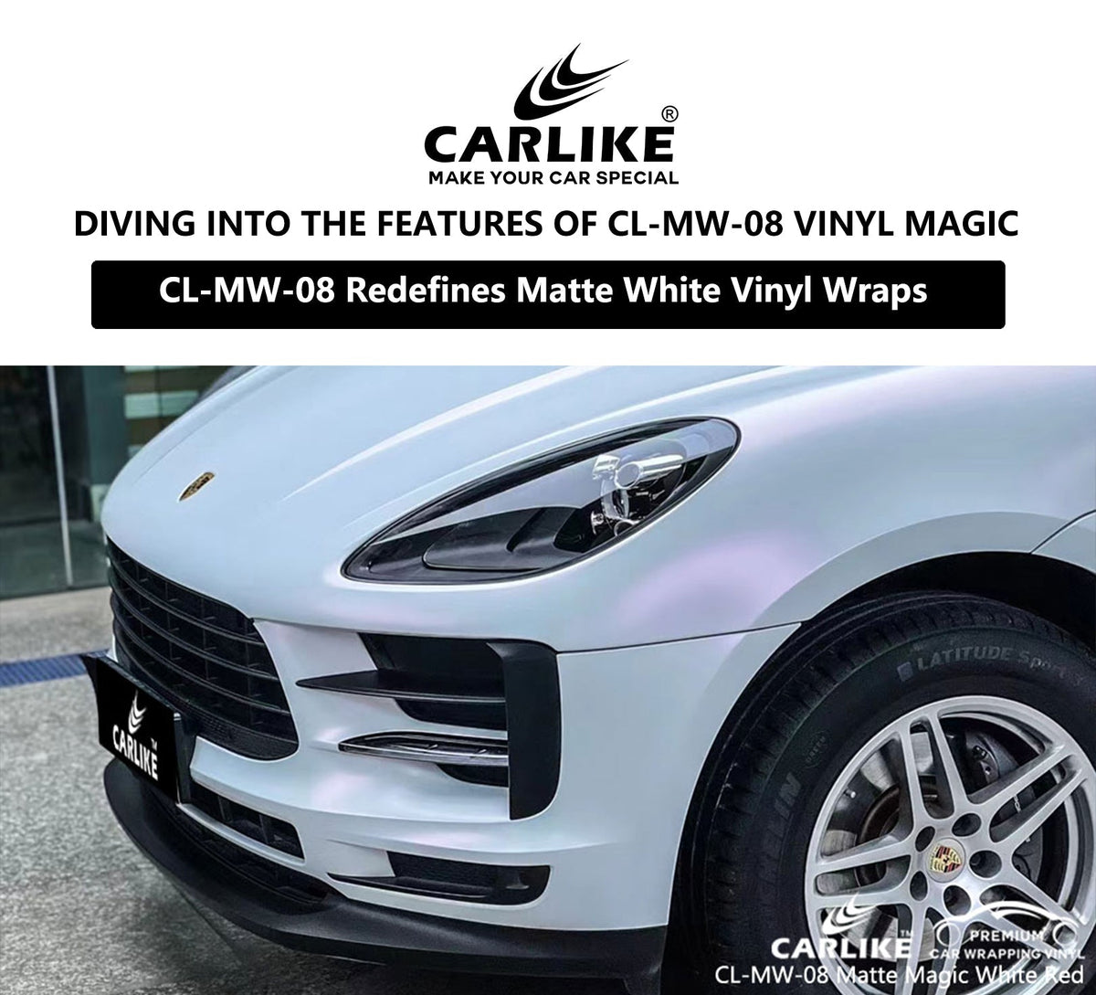 CL-MW-08 Pearl Magic Matte White Red Vinyl Film Factory – CARLIKE WRAP