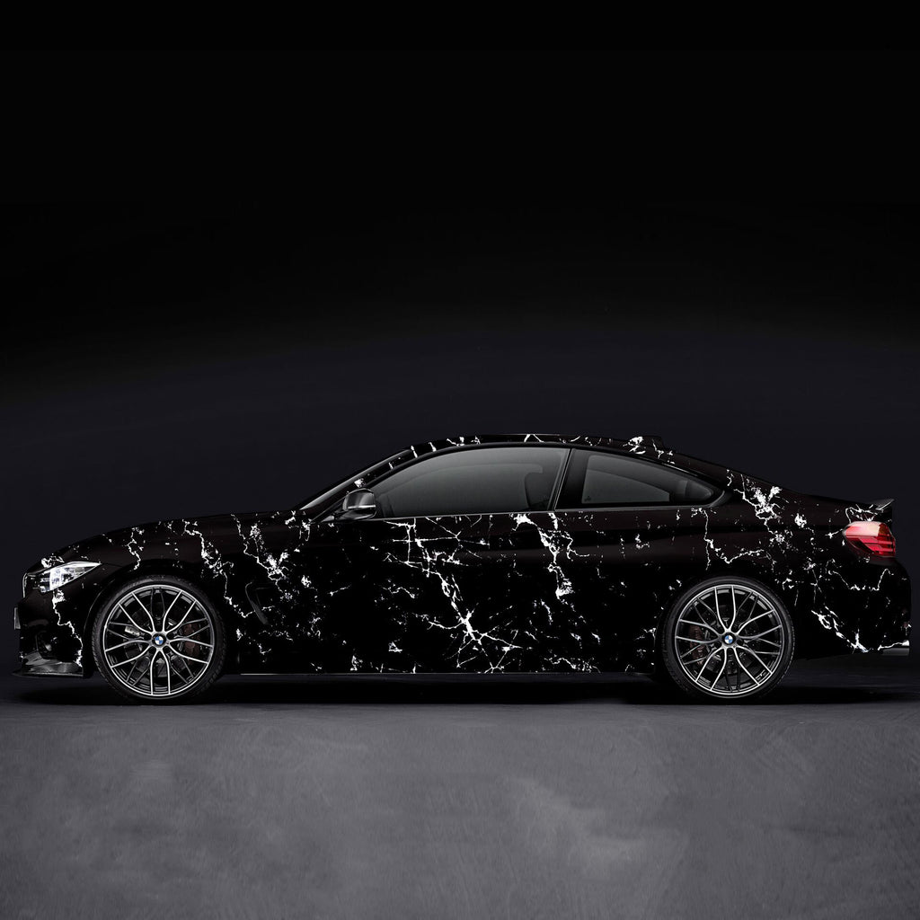 Printed Marble Black Vinyl Car Wrap
