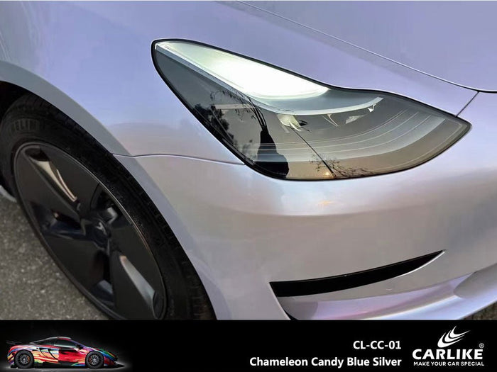 Chameleon Candy Blue Silver Vinyl Rolls Supply