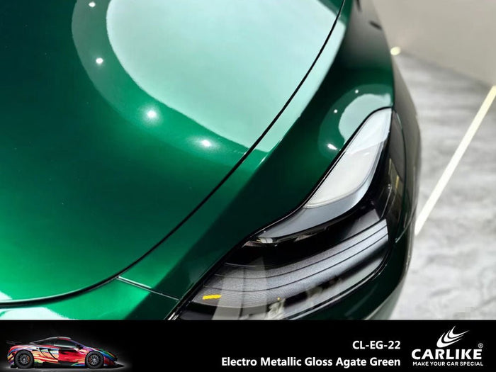 Electro Metallic Gloss Agate Green PET Vinyl For Car Wrap