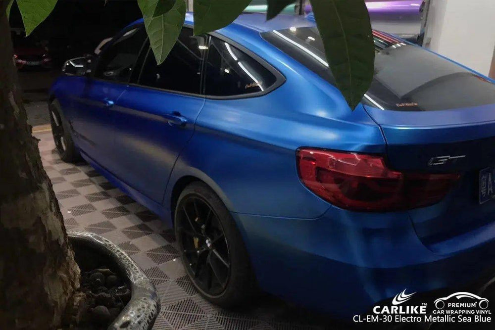 Electro Metallic Satin Ocean Blue Vinyl Wrapping Auto