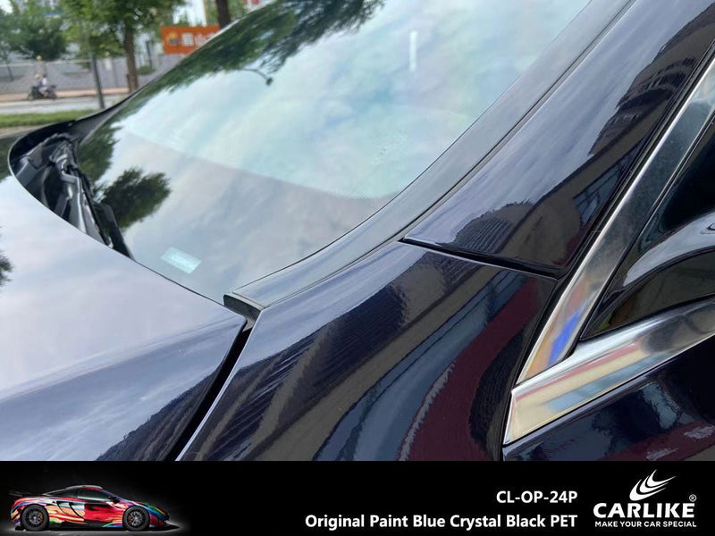 Original Paint Blue Crystal Black PET Vinyl PET Liner Vehicle Wrap