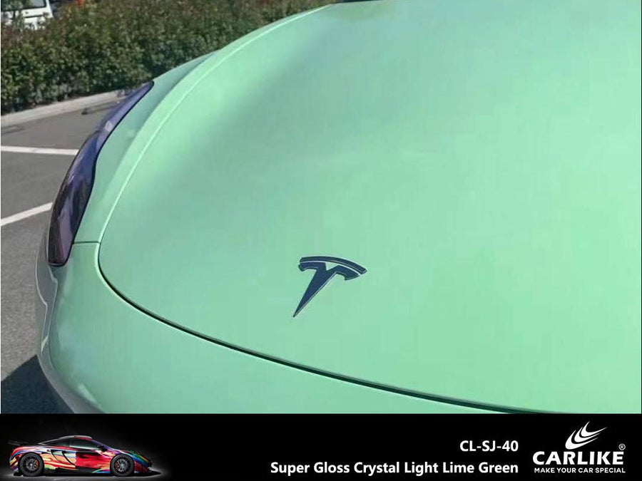 Super Gloss Crystal Light Lime Green Vinyl for Auto