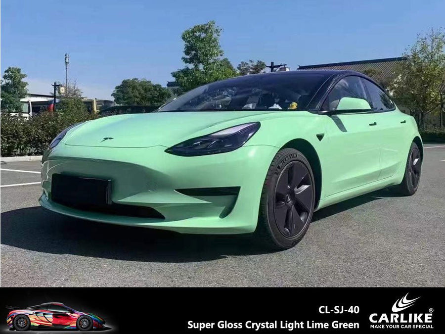 Super Gloss Crystal Light Lime Green Vinyl for Auto