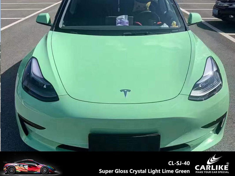Super Gloss Crystal Light Lime Green Vinyl for Auto