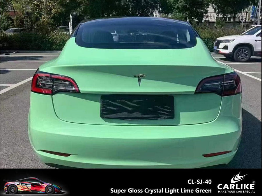 Super Gloss Crystal Light Lime Green Vinyl for Auto