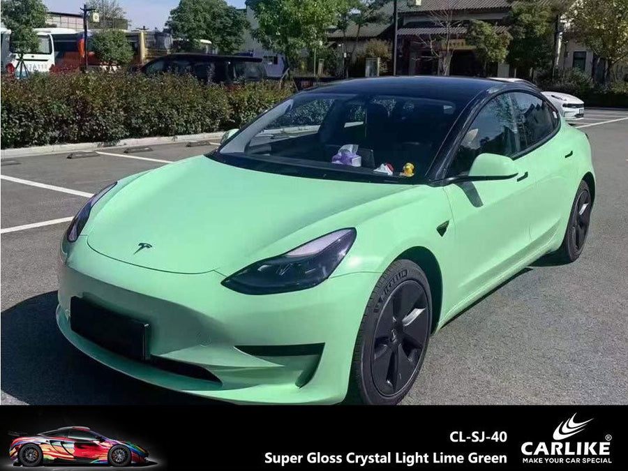 Super Gloss Crystal Light Lime Green Vinyl for Auto
