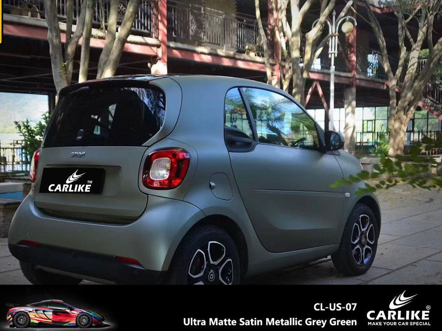 Ultra Matte Satin Metallic Grey Green Vinyl for Car Wrapping